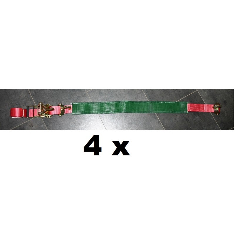 4 x 50mm norm DIN EN 12195-2 Auto Transport Zurrgurt / Radsicherung Rot ...