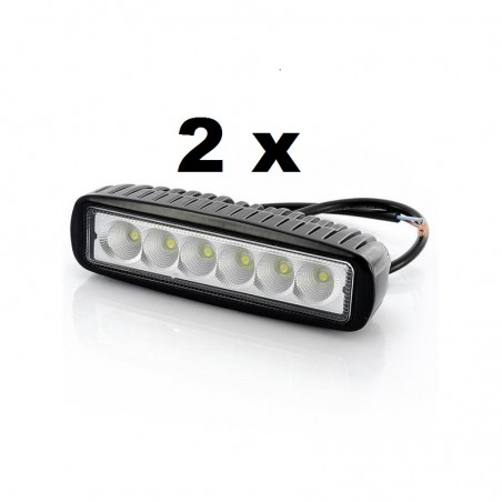 2 x 18W LED Arbeitsscheinwerfer 12/24V 1800 lumen
